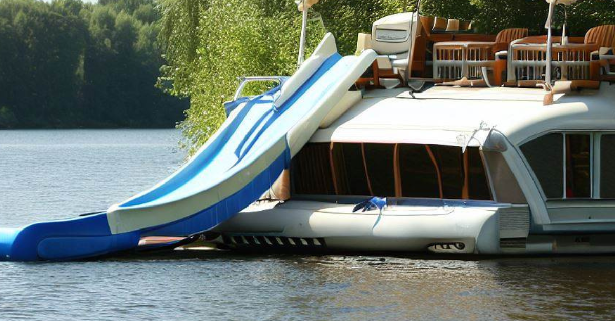 Slide into Fun : Pontoon Boat with Slide- Urban Seek Out